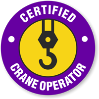 Certified Crane Operator Hard Hat Decals Signs, SKU: HH-0435